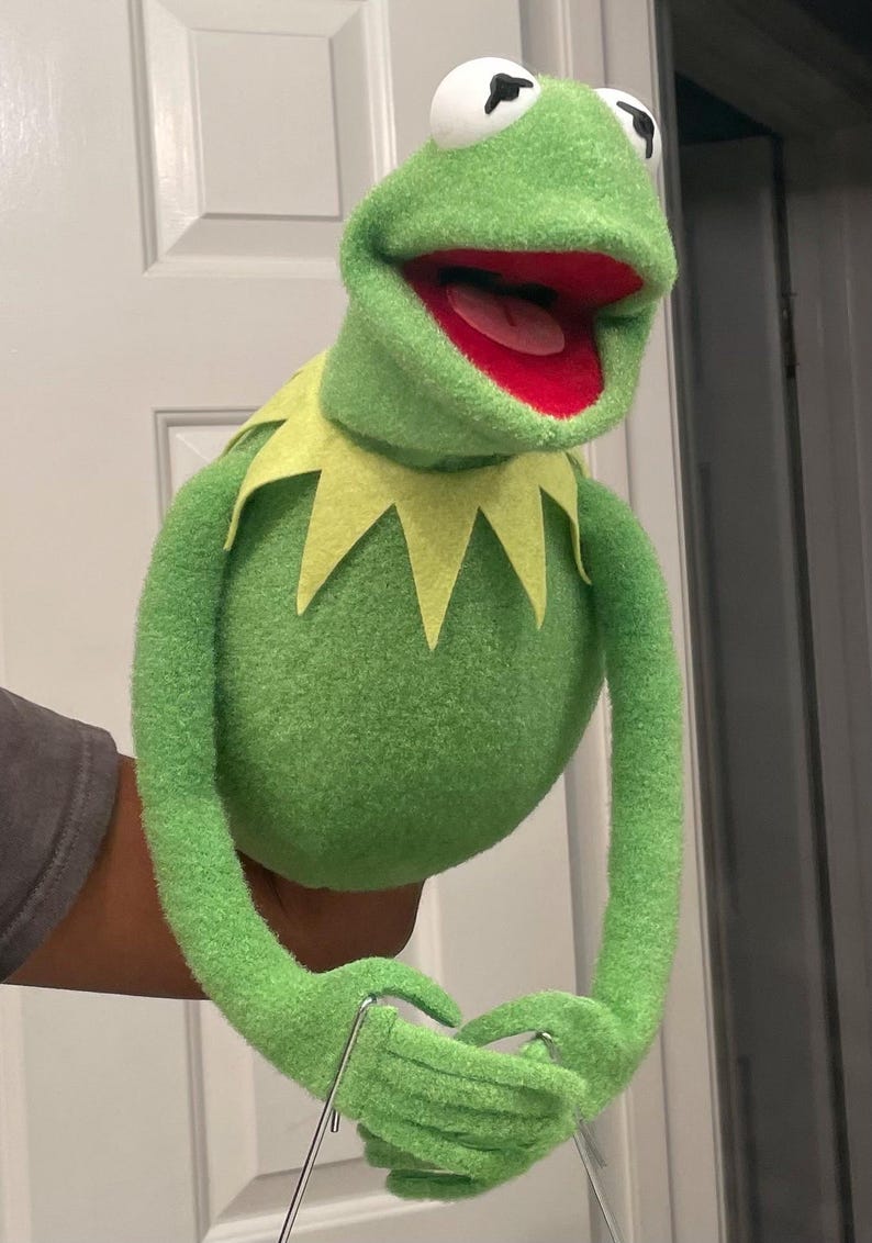 Kermit the Frog Puppet Replica, Hand Built, Arm Rods Included, MADE TO ...