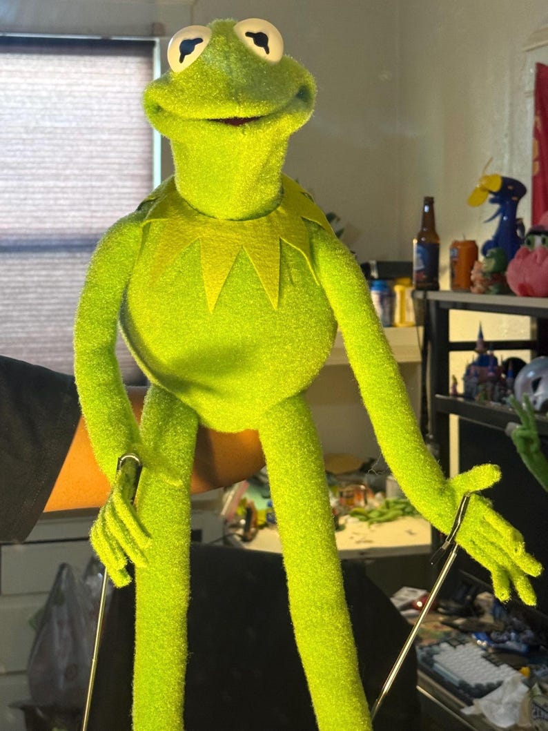 Kermit the Frog Puppet Replica, Hand Built, Arm Rods Included, MADE TO ...