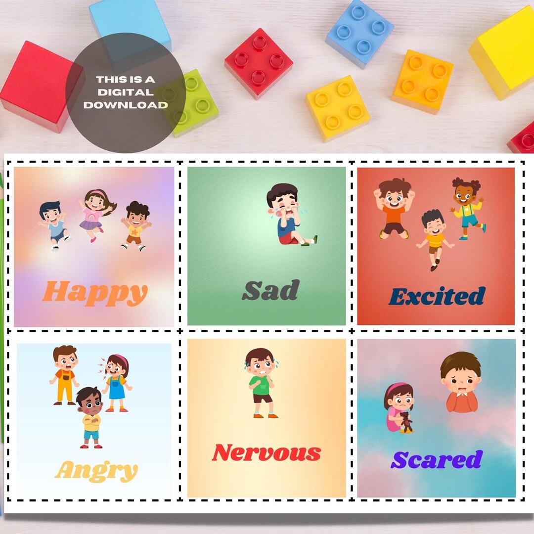 20 Emotional Vocabulary,feelings Flash Card, Emotions Chart, Classroom ...