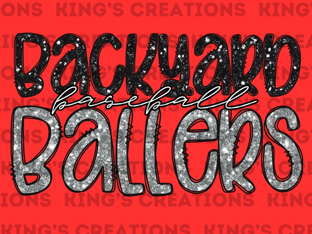 Backyard Ballers Baseball, Chunky Glitter, Red, Silver and Black, Team ...