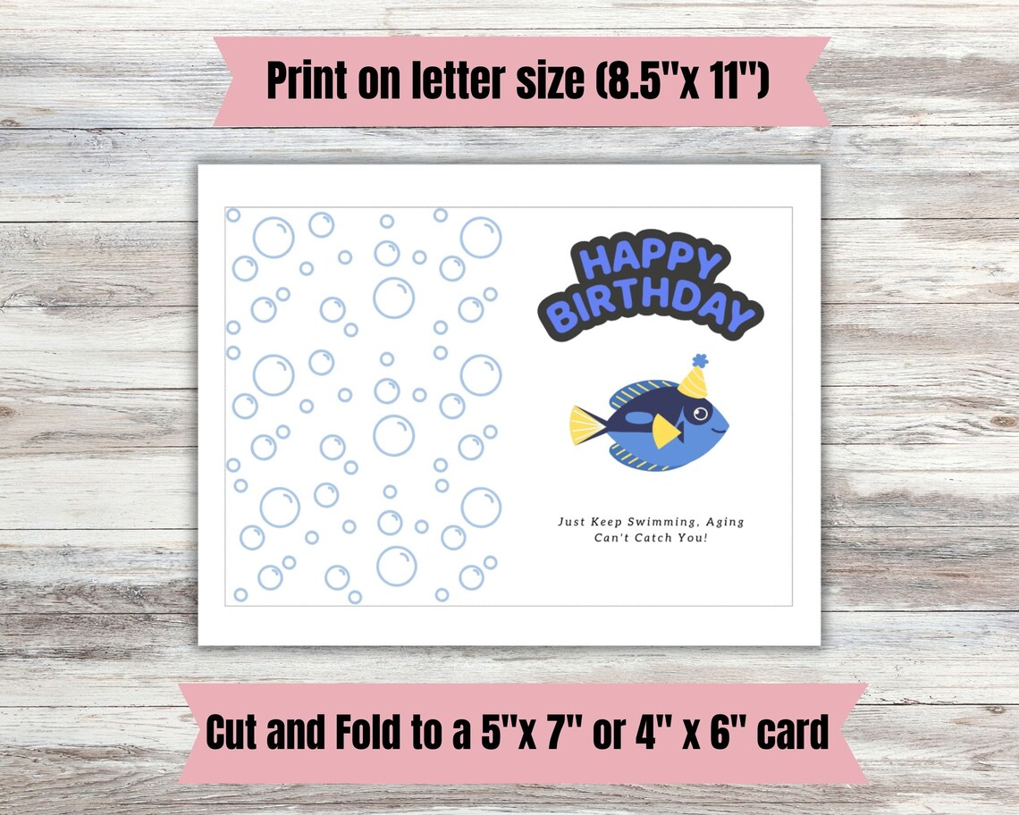 Printable Dory Birthday Card- Digital Birthday Card- Instant Download ...