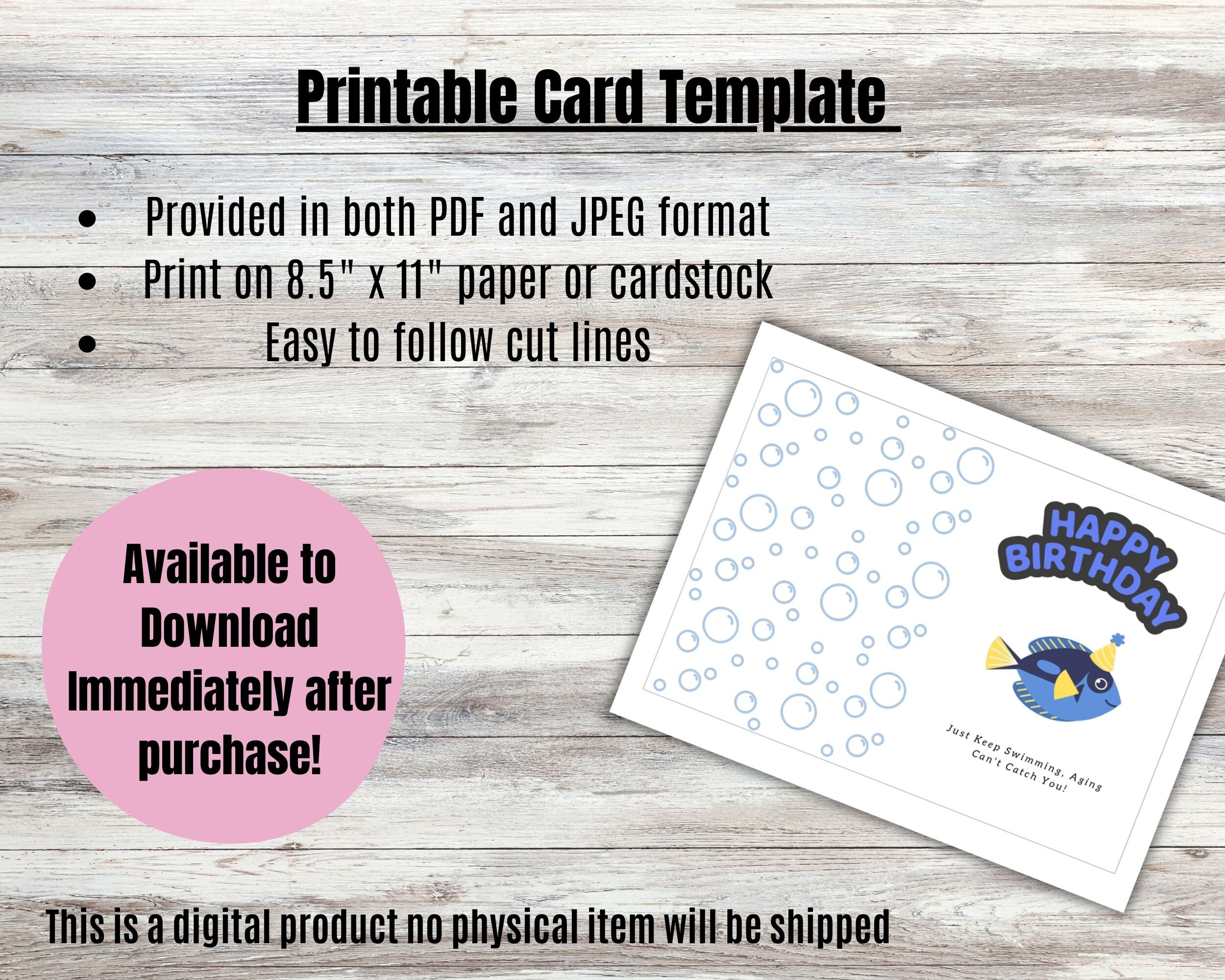 Printable Dory Birthday Card- Digital Birthday Card- Instant Download ...