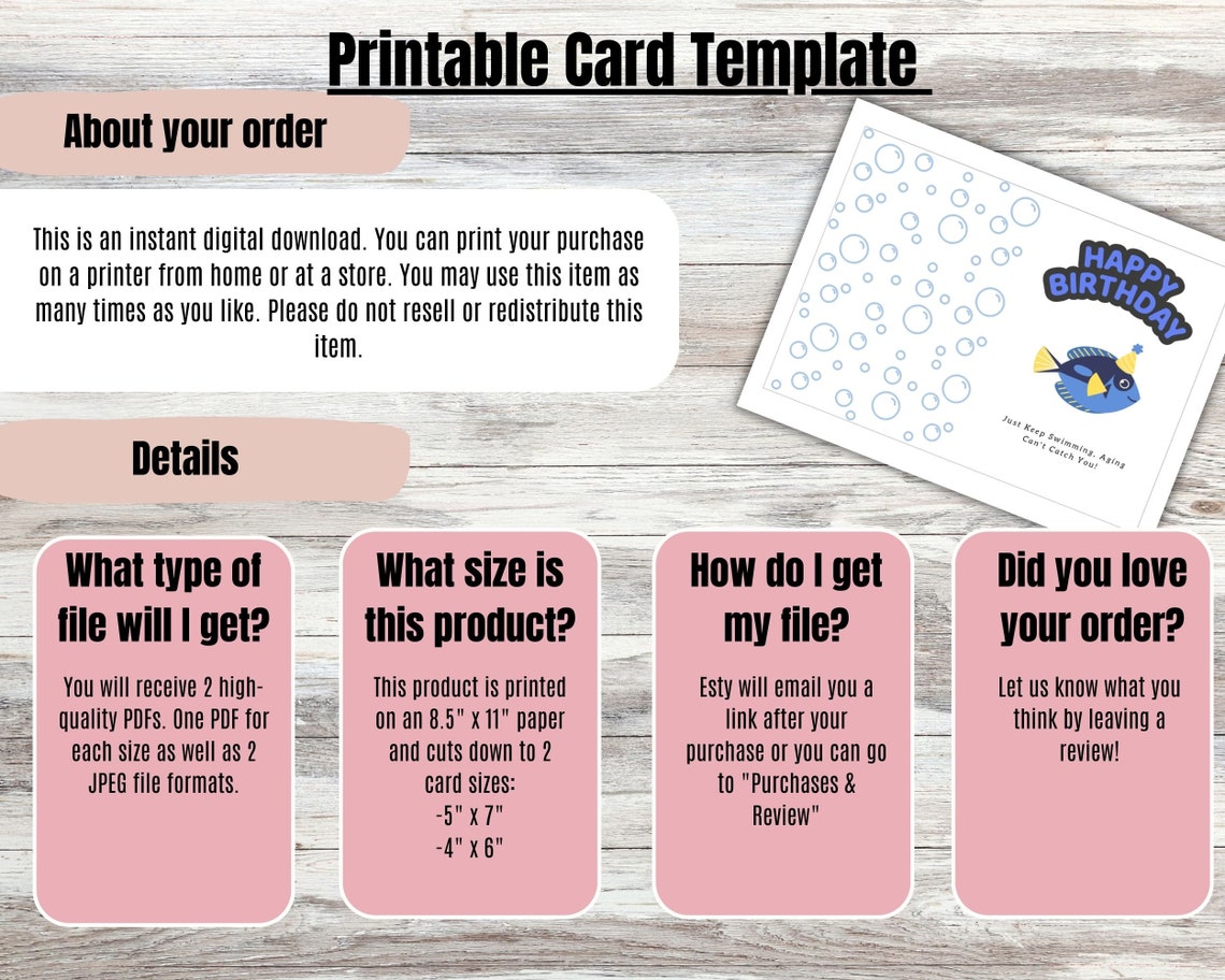 Printable Dory Birthday Card- Digital Birthday Card- Instant Download ...