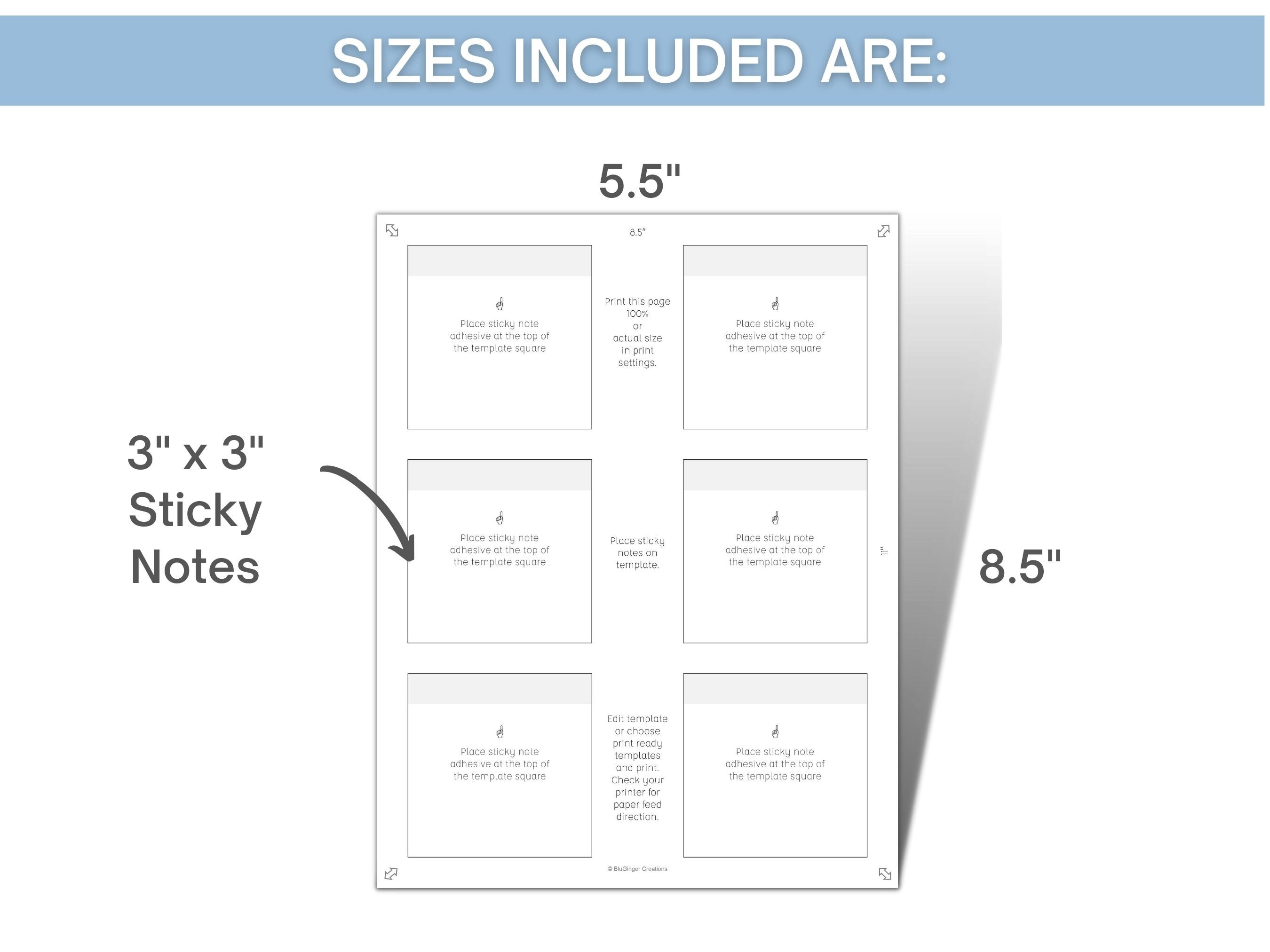 Printable Sticky Notes | Editable Notes | Planner Accessories - Etsy