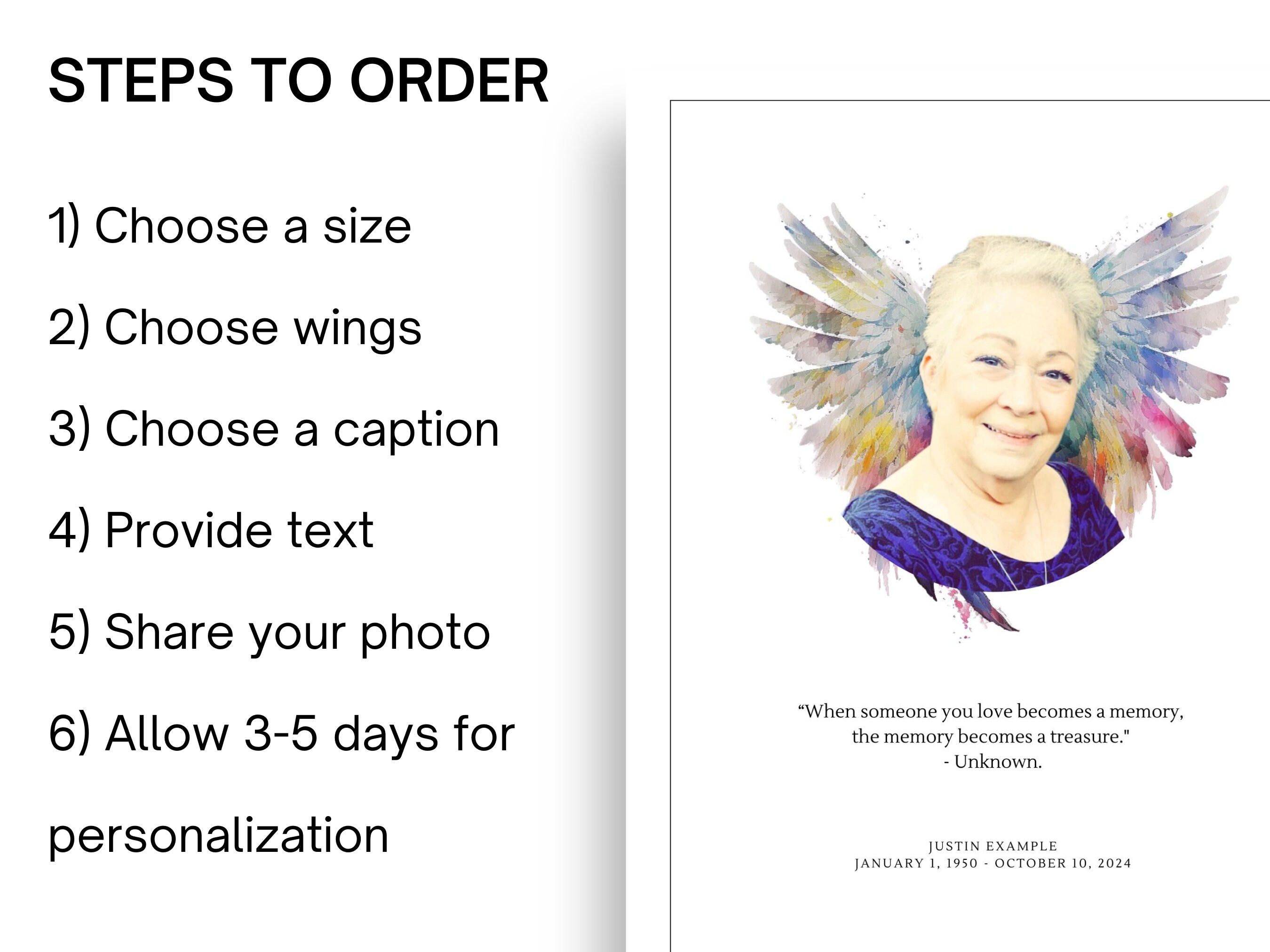 Wings Like Angels Memorial Wall Art – Printable Memorial Poster ...