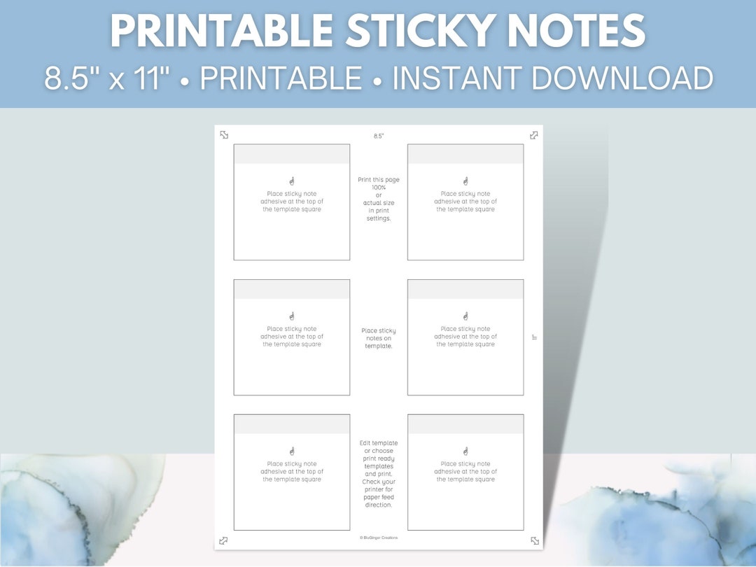 Printable Sticky Notes | Editable Notes | Planner Accessories - Etsy