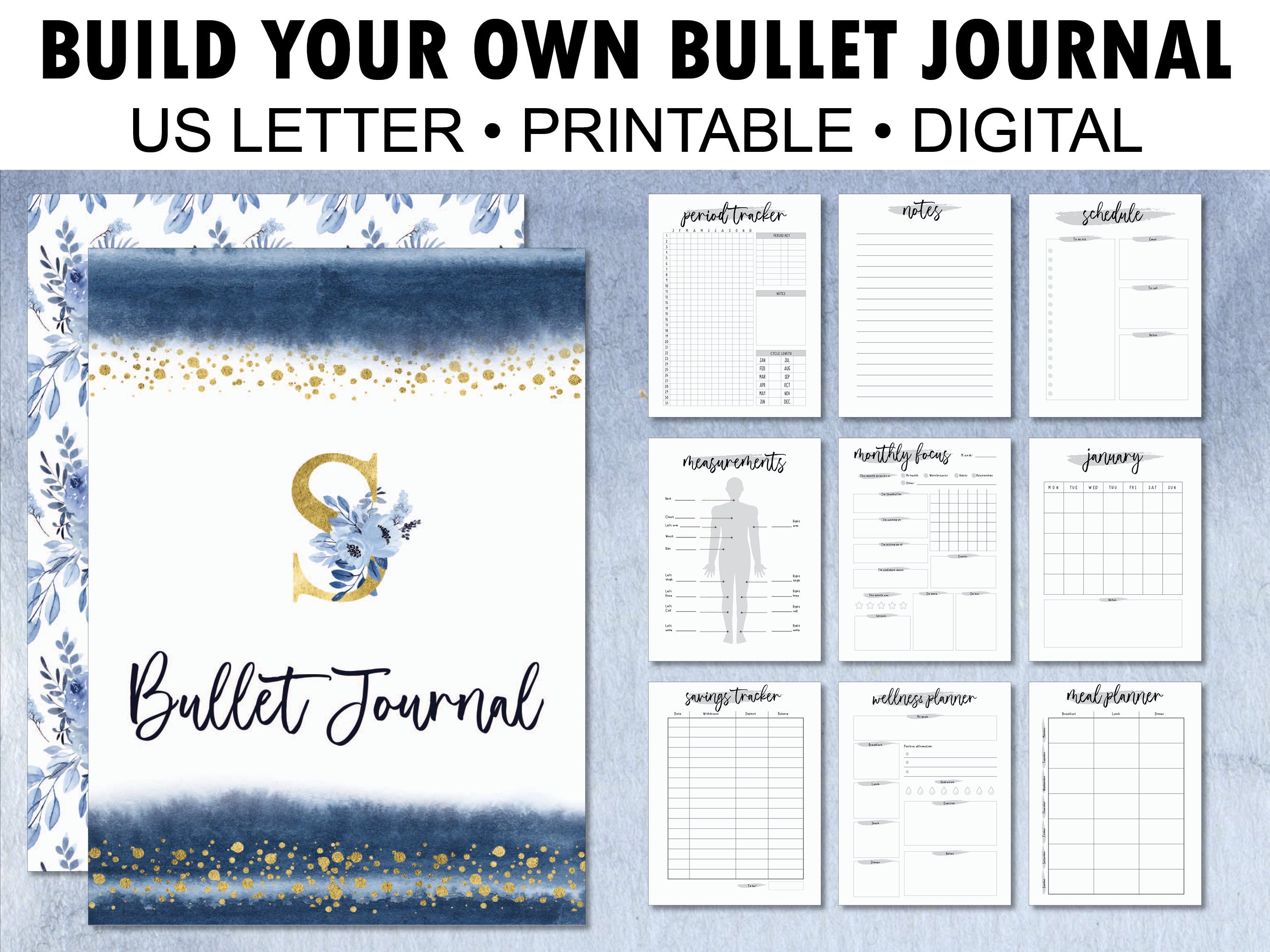 Build Your Own Journal Printable Bucket Journal Tracker Planner Digital ...