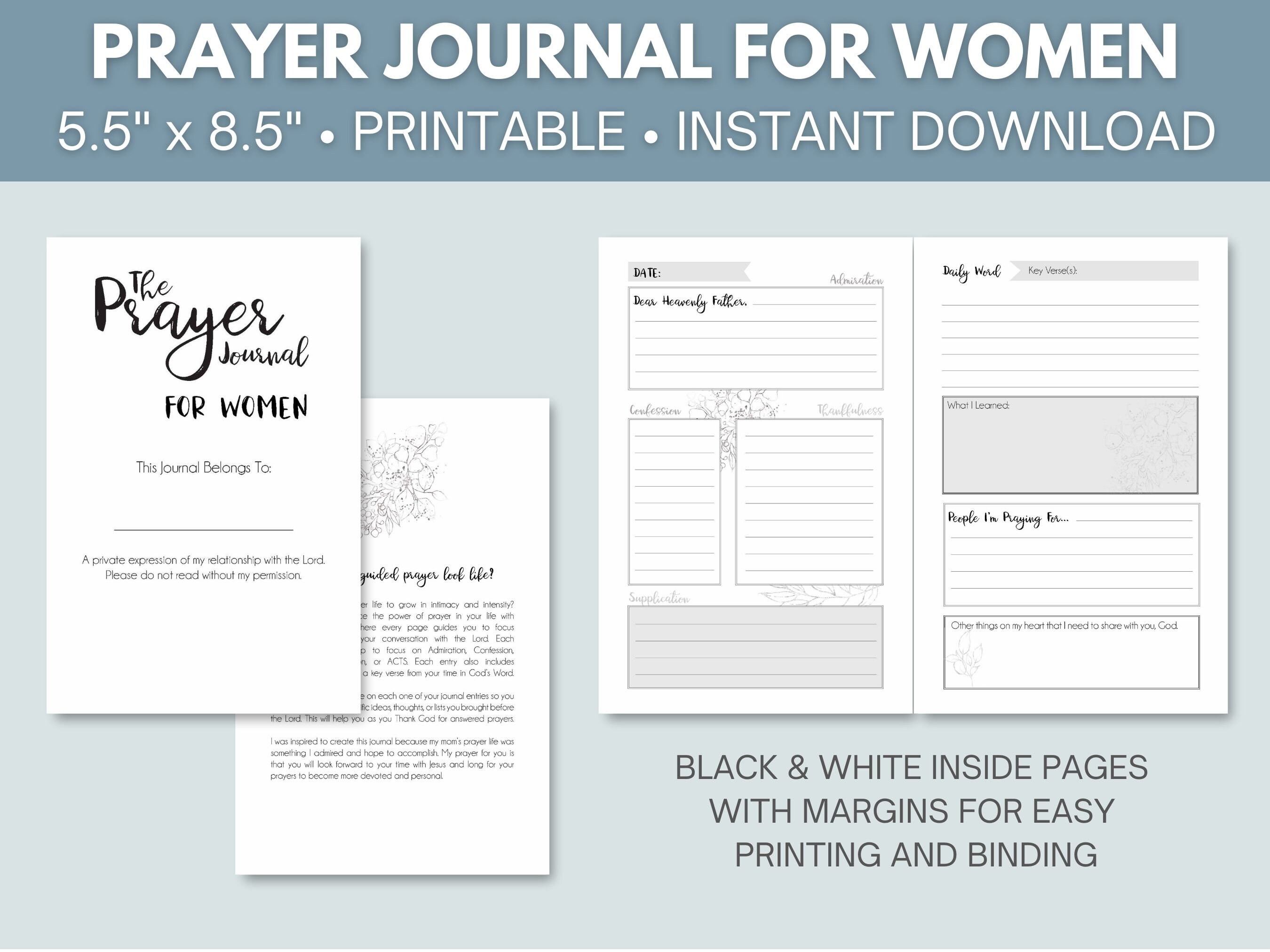 Prayer Journal Printable | Bible Study | Gratitude Journal | Digital ...