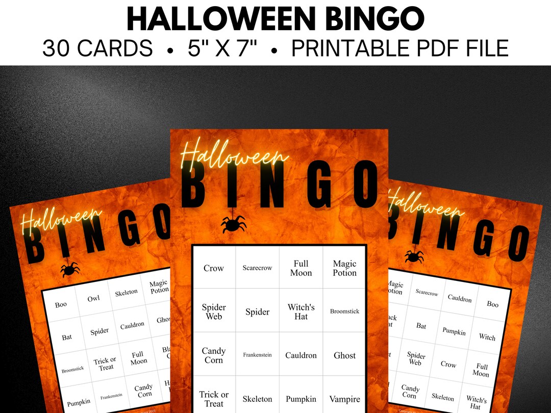 Halloween Bingo Cards, Halloween Games, Spooky Bingo, Halloween Party ...