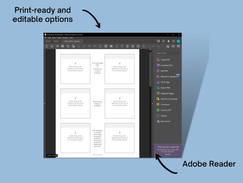 Printable Sticky Notes | Editable Notes | Planner Accessories - Etsy