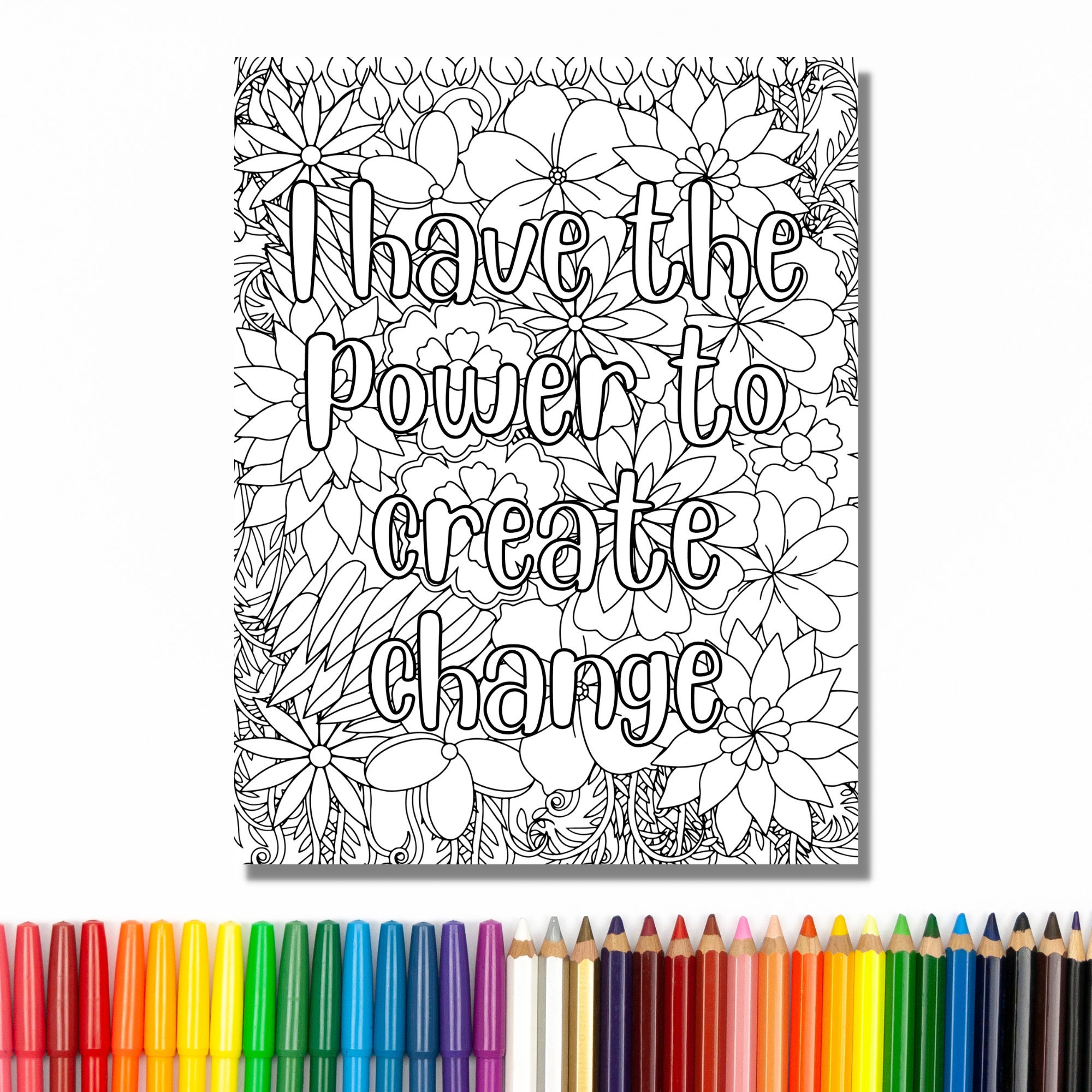 Affirmation Colouring Pages for Adults, Teens and Kids. Digital ...