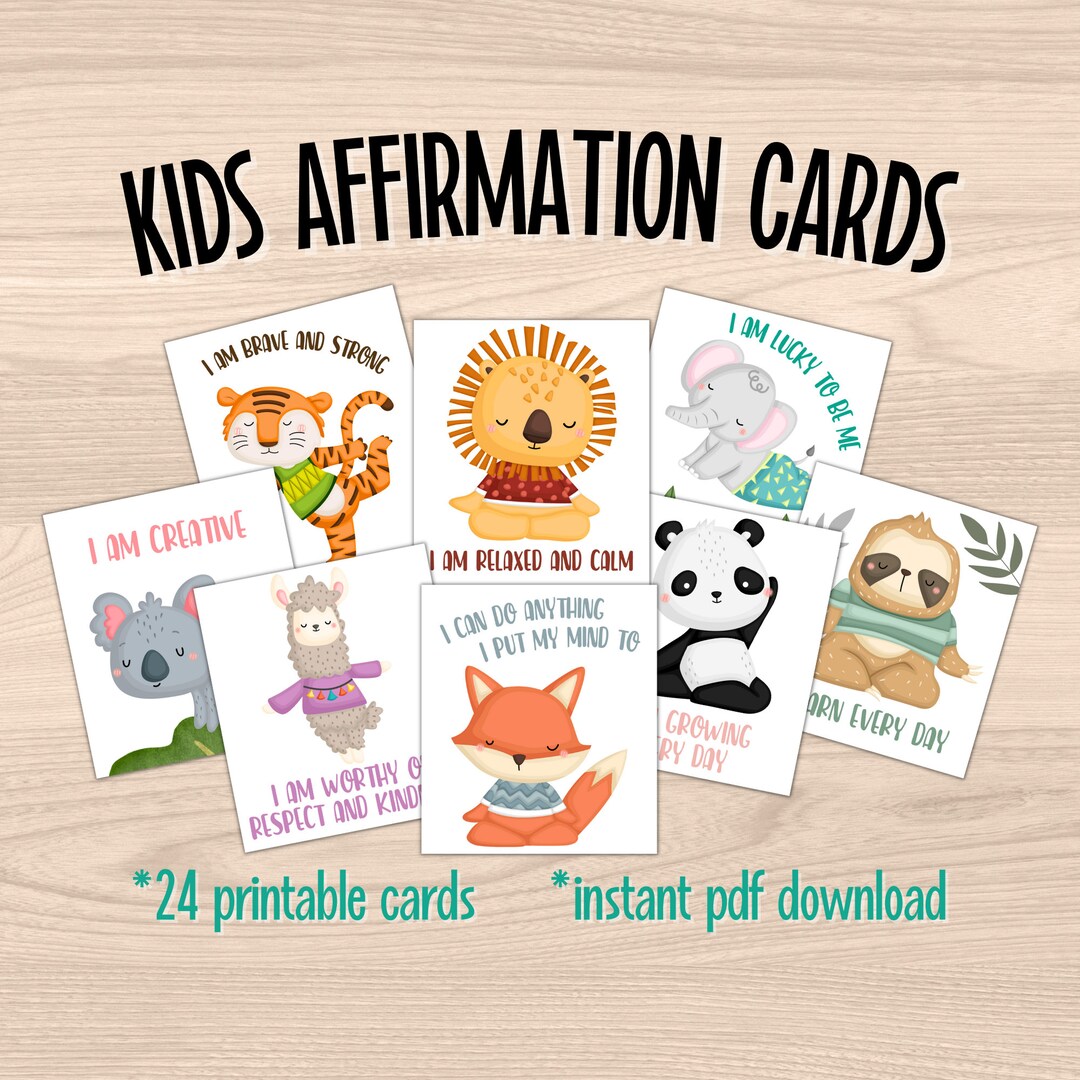 Kids Affirmation Cards, Printable Children's Affirmation Cards, Kids ...