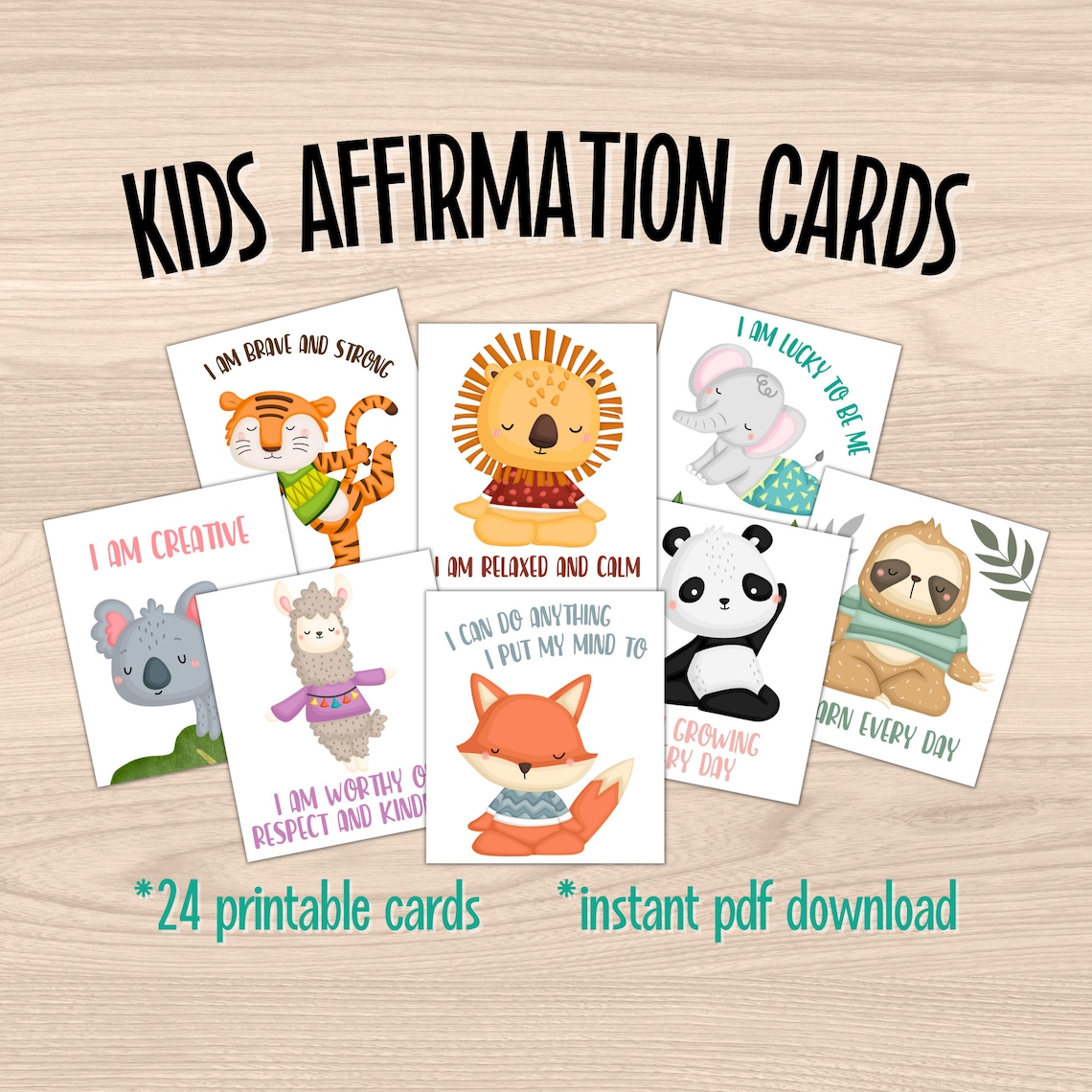 Kids Affirmation Cards, Printable Children's Affirmation Cards, Kids ...