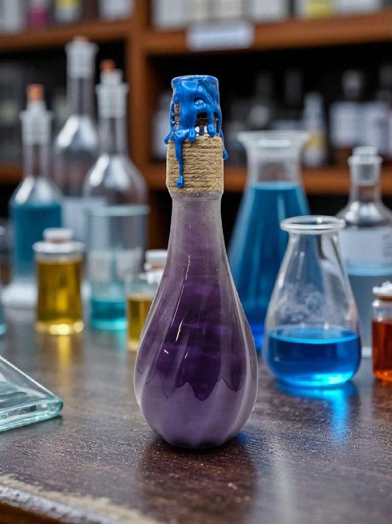 Kiwi Green and Purple Potion Bottle Perfect for Role-playing and ...