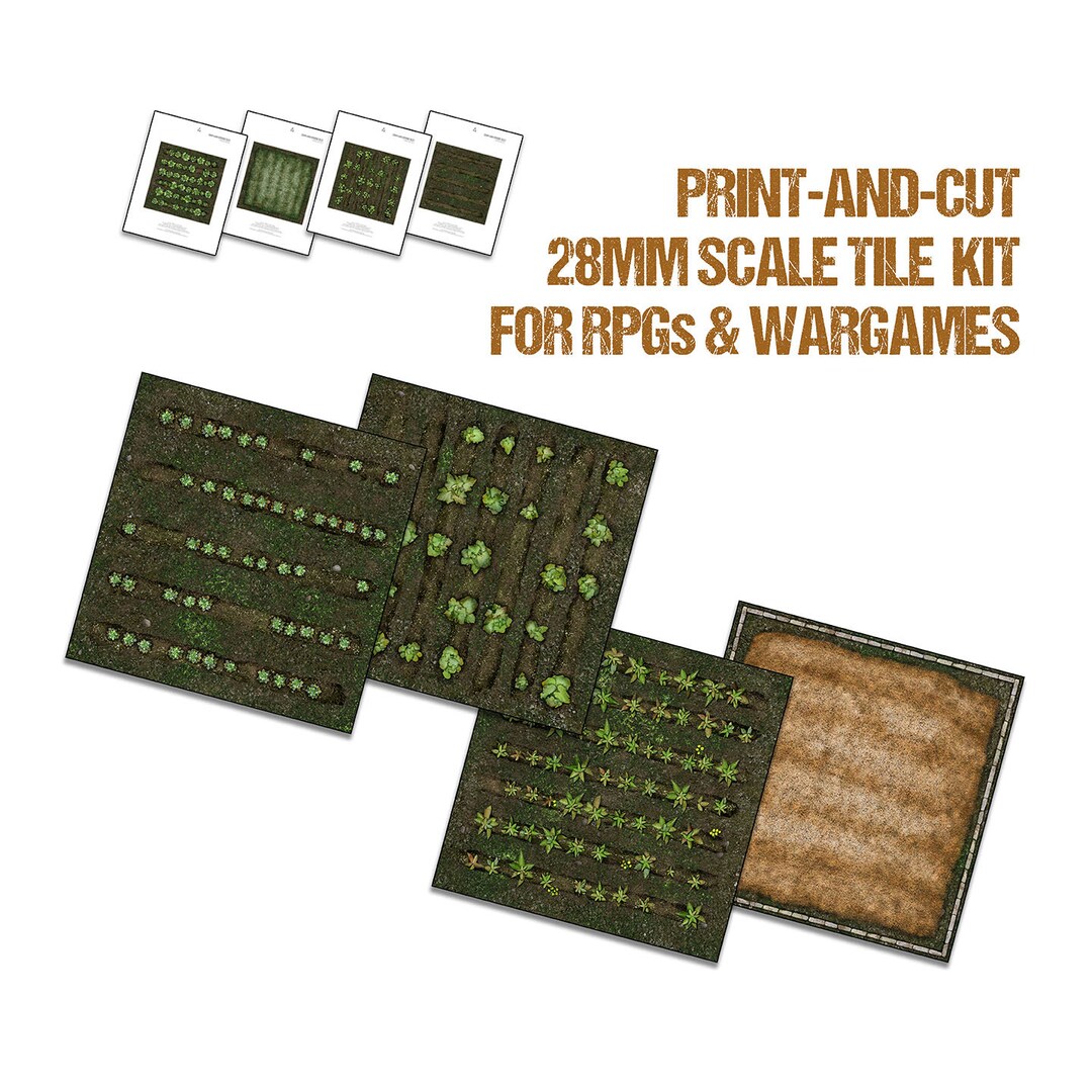 Cropland Ground Tiles - 28mm Scale Card Terrain Kit [JPG Files Only] - Etsy