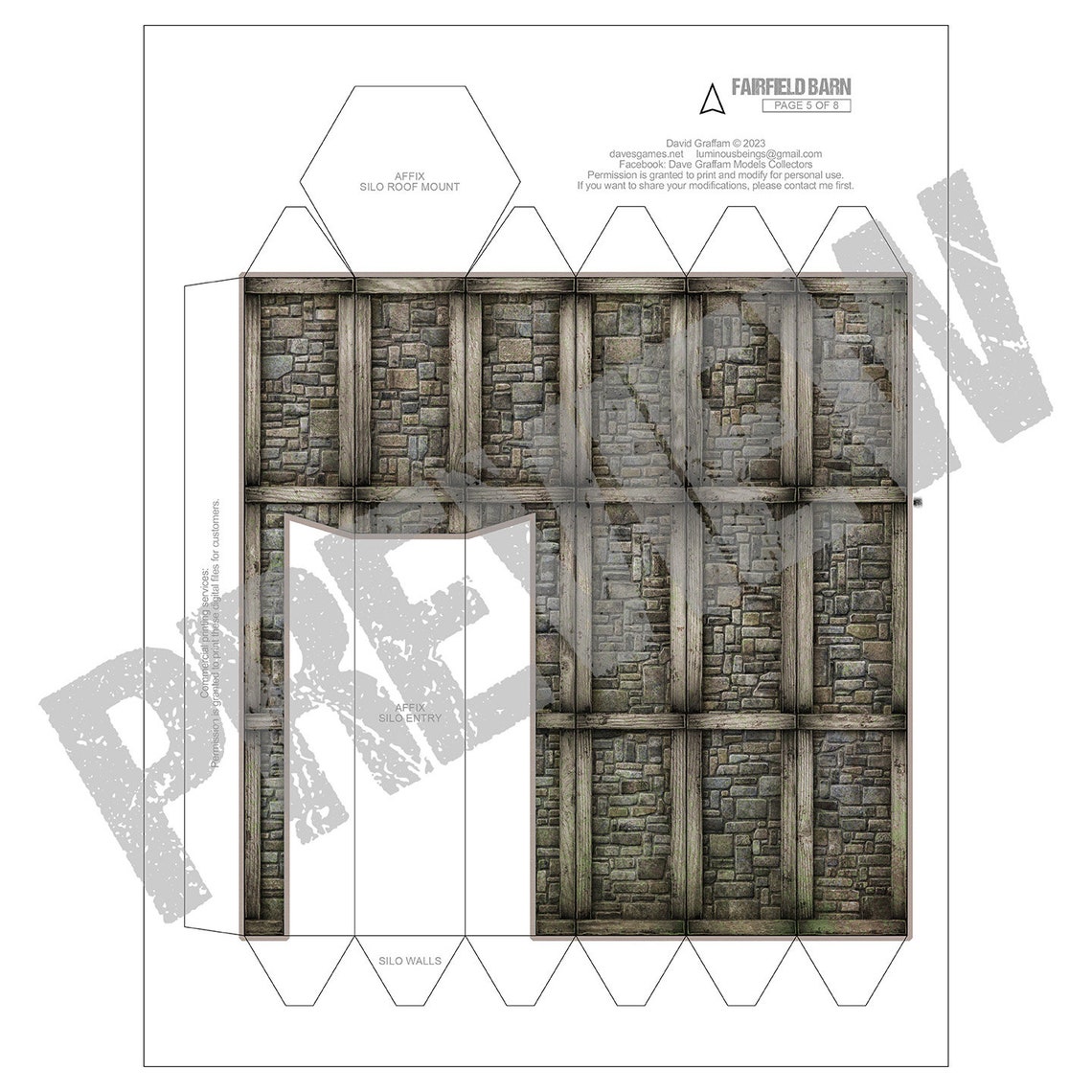 Fairfield Barn - 28mm Scale Card Model Kit [PDF Files Only] - Etsy