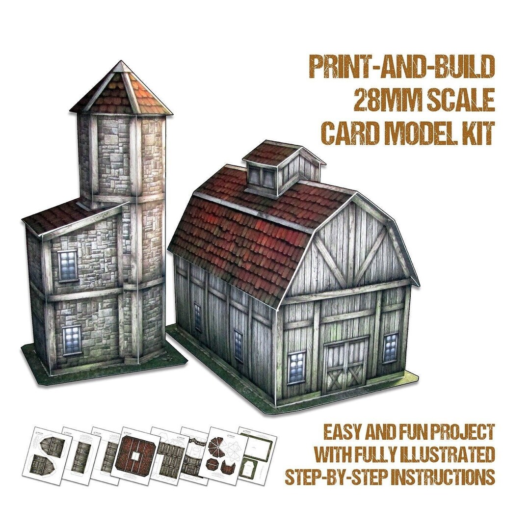 Fairfield Barn - 28mm Scale Card Model Kit [PDF Files Only] - Etsy