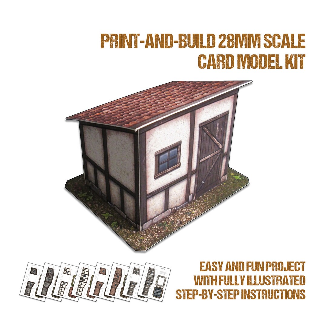 Garden Shed - 28mm Scale Card Model Kit [PDF and JPG Files Only] - Etsy