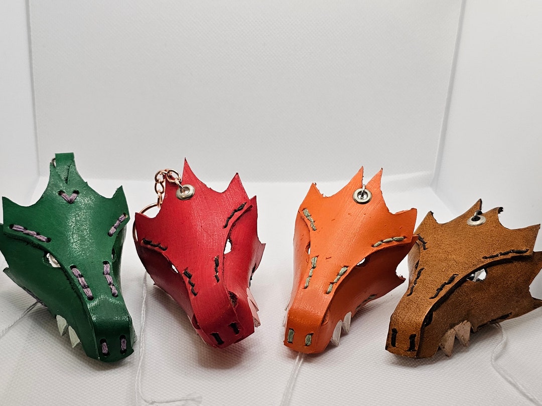 Dragon Keychain Leather Quality Handmade Gift - Etsy
