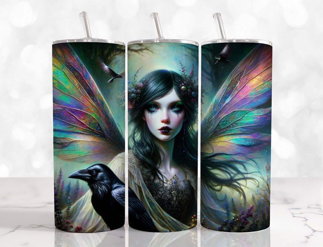 Gothic Fairy, Ravencore, Tumbler Wrap Pattern, 20oz Tumbler Wrap ...
