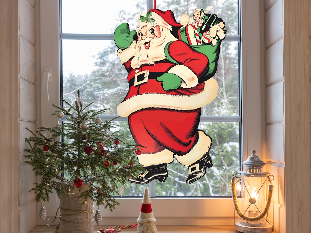 Printable Vintage Santa to Hang or Stand, (stand Included) Retro ...