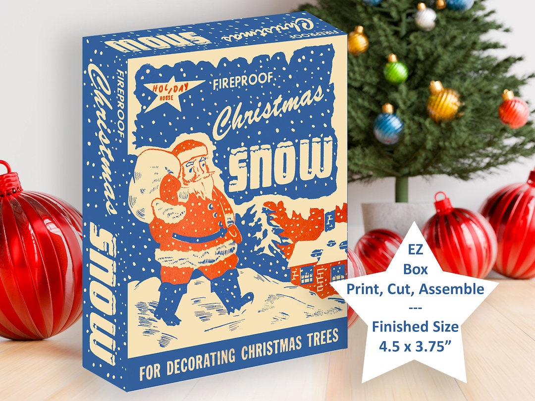 Vintage Display Box Santa Snow Digital Printable 4.5 X 3.75 Crafts ...
