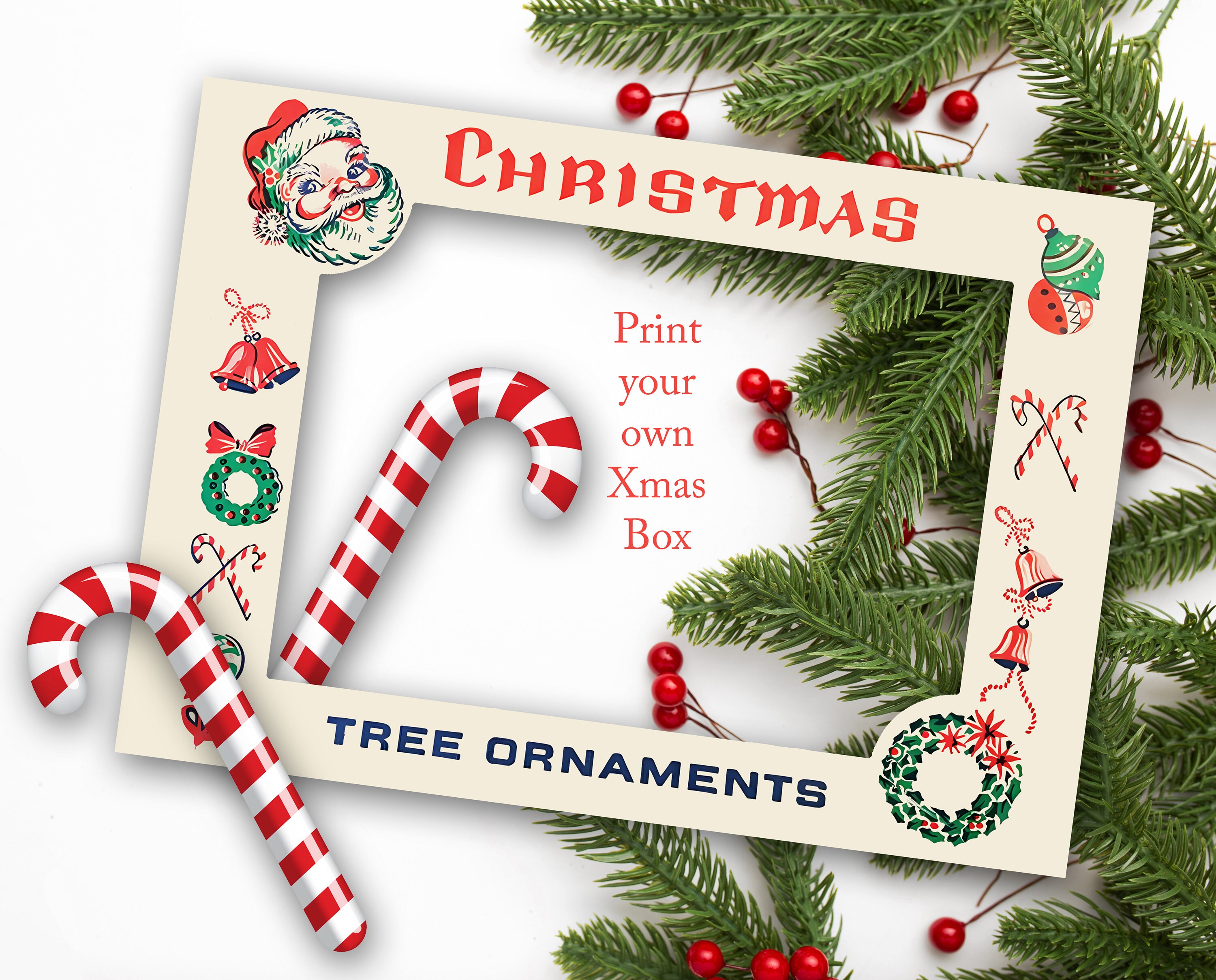 Vintage Digital Gift Box Printable 5x7x1.25 Crafts, Diorama, Shadowbox ...