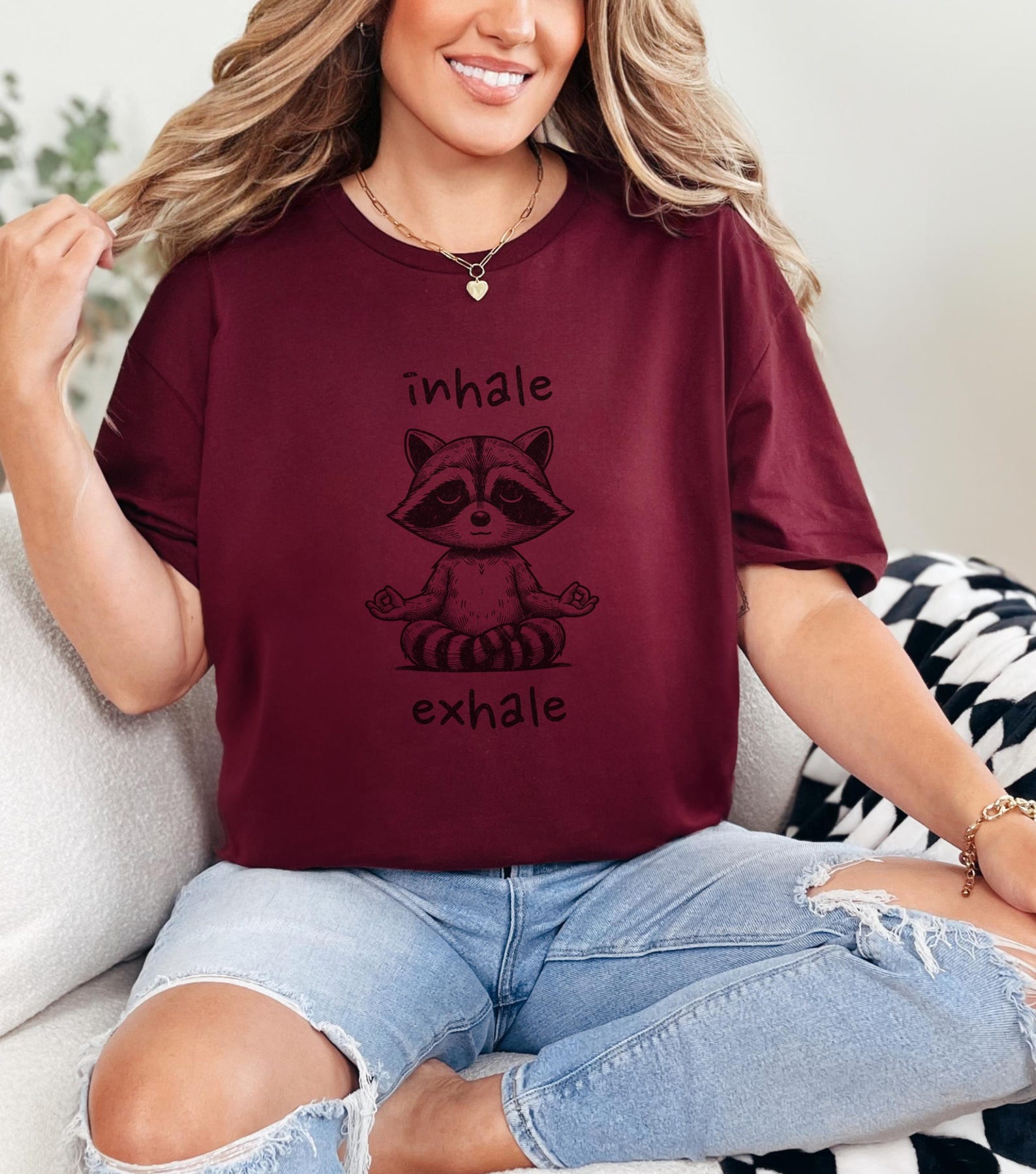 Raccoon Zen Meditation Shirt Racoon Shirt Namaste Shirt Funny Racoon ...