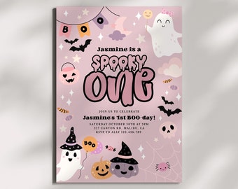 Spooky One First Birthday Invitation, Editable Template, Halloween ...