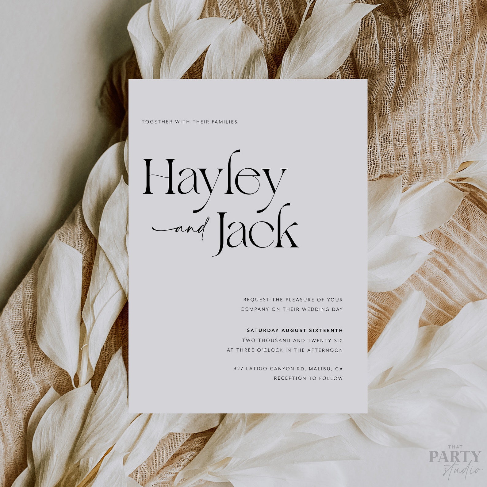 Wedding Invitation Suite Template, Editable Minimalist Wedding Invite ...