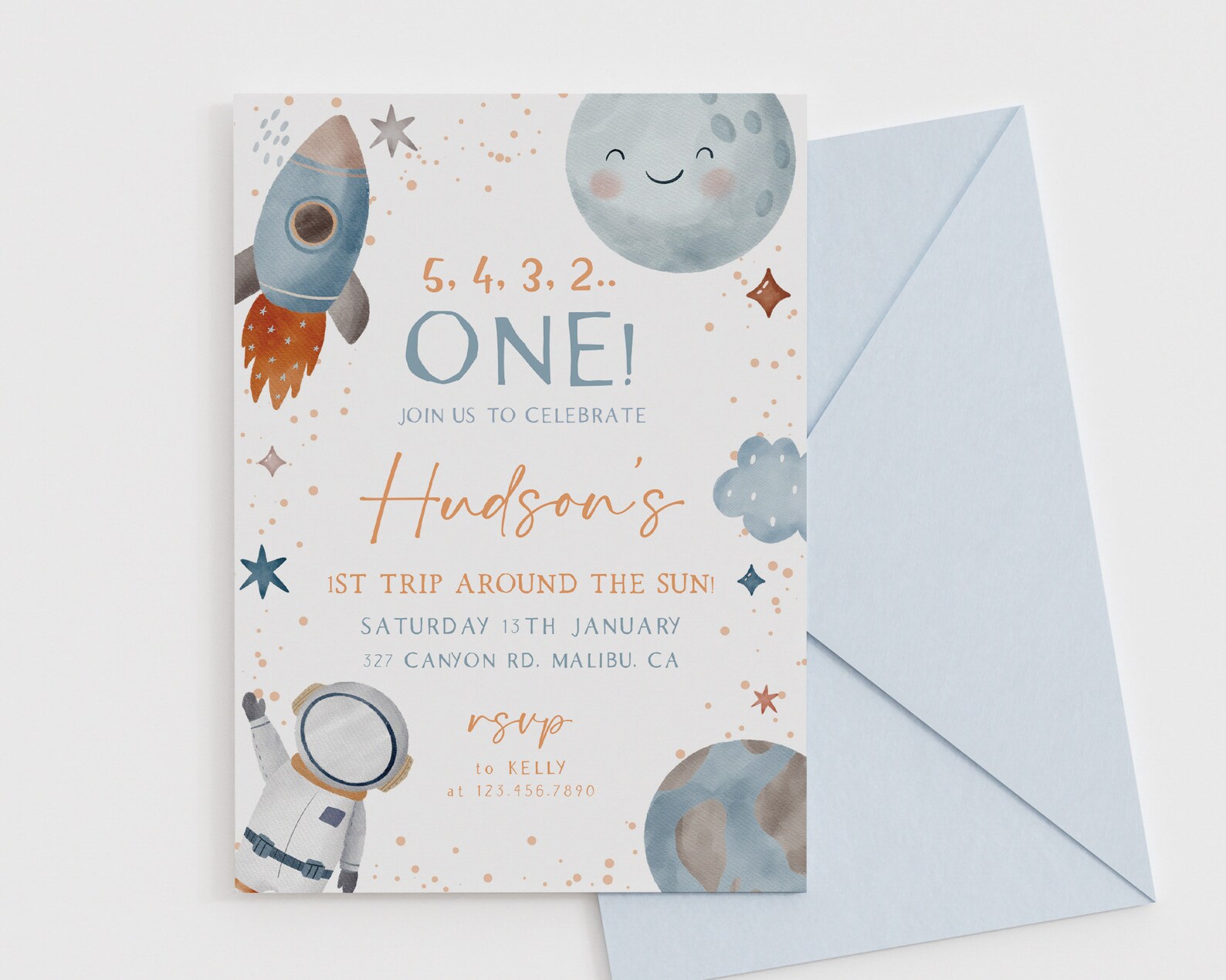 First Trip Around the Sun Birthday Party Invitation, 1st Birthday Party ...