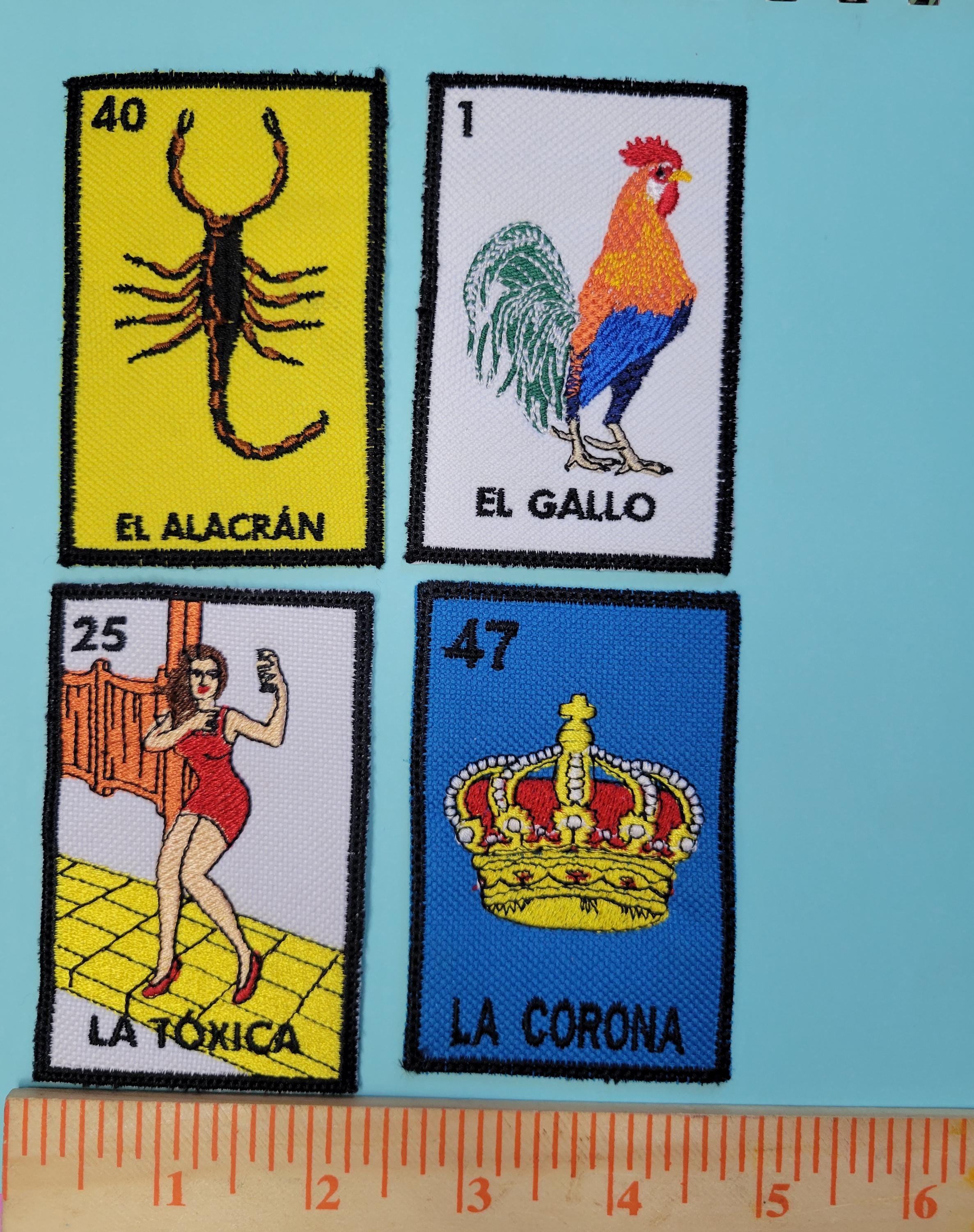 Patches Loteria Mexican Patches. La Corona, El Gallo, La Corona,el ...