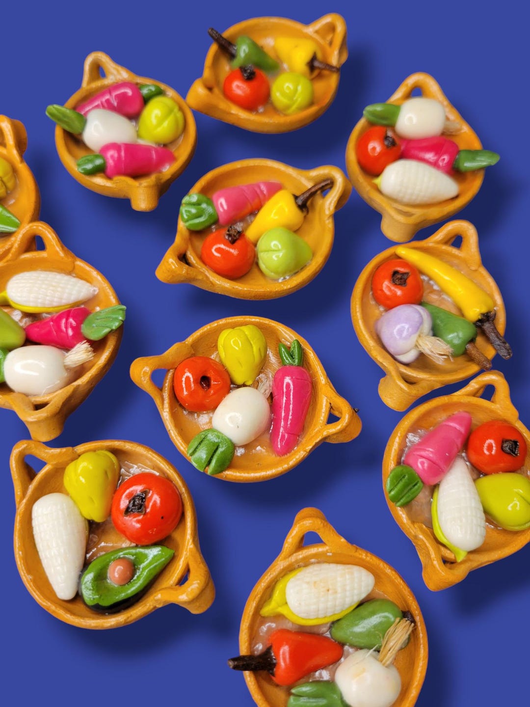 Frutas, Frutero Con Frutas 4 Differente , Barro, Ofrenda, Mini ...