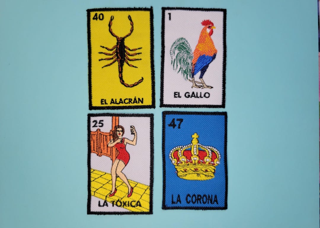 Patches Loteria Mexican Patches. La Corona, El Gallo, La Corona,el ...
