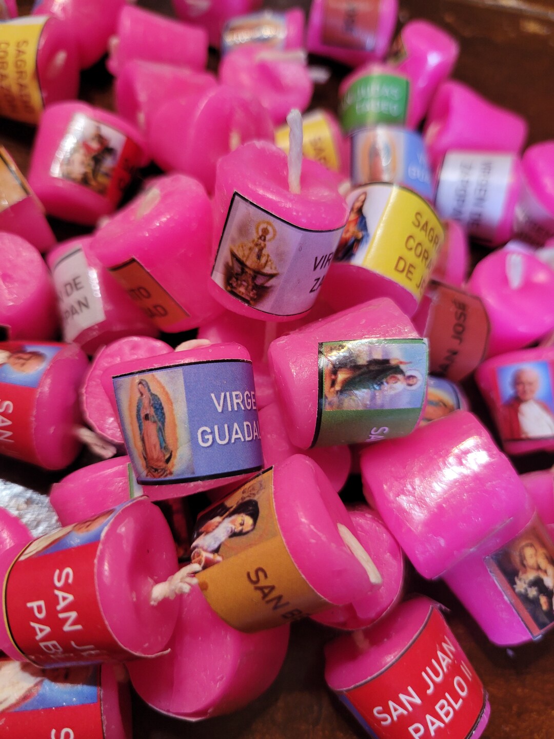 Mini Velita Catholica, Catholic Candles, Favorite Saint, Pink Candle ...