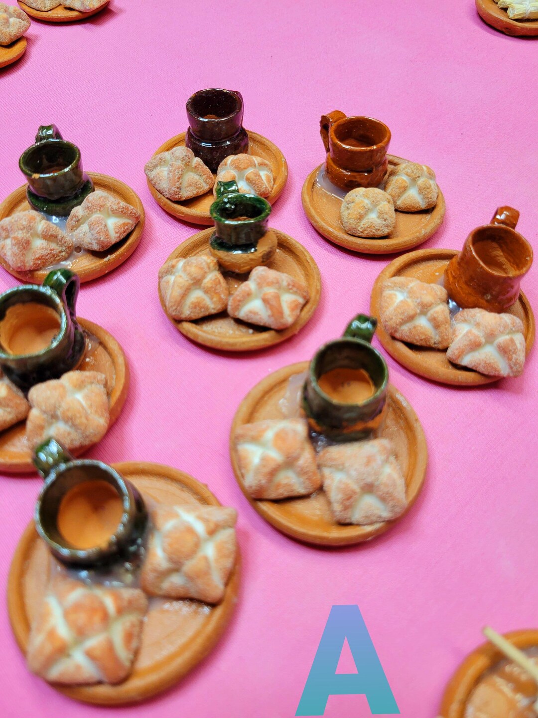 Pan De Muertos, Barro, Ofrenda, Pan De Muertos, Mini Jarrito Miniature ...