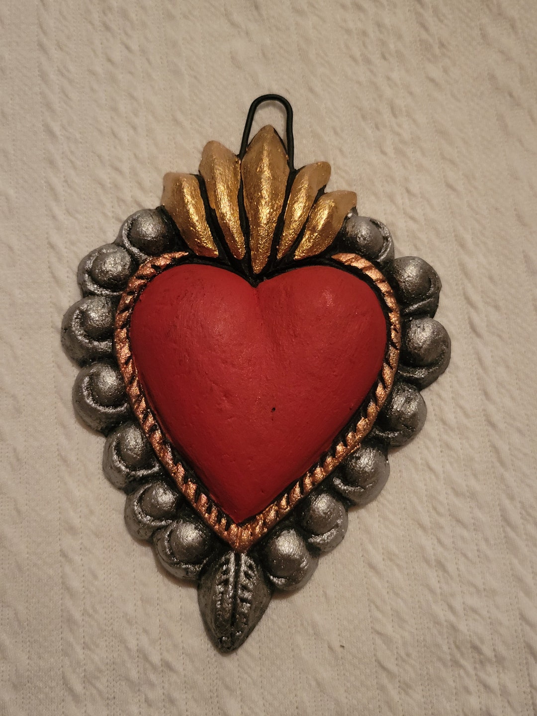 Corazon De Barro Hecho En Tonal, Wall Decor, Hand Made, Mexican Gift ...
