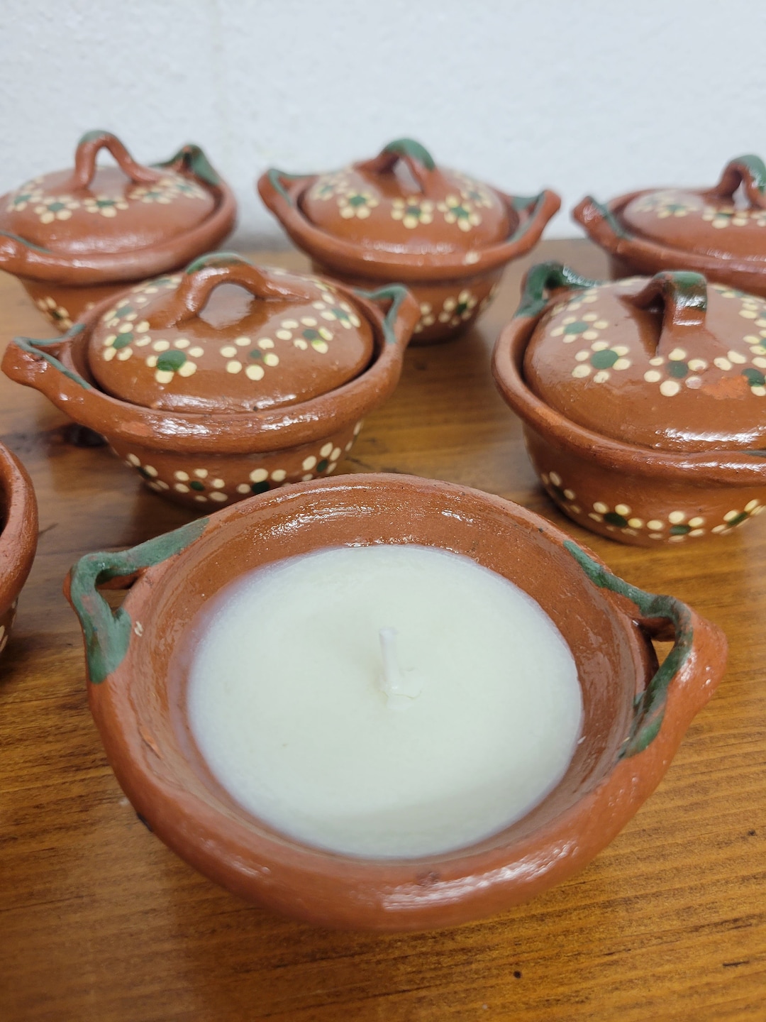 Mexican Candle/ Mini Cazuelita/winter Cazuelita / Unique Candle ...