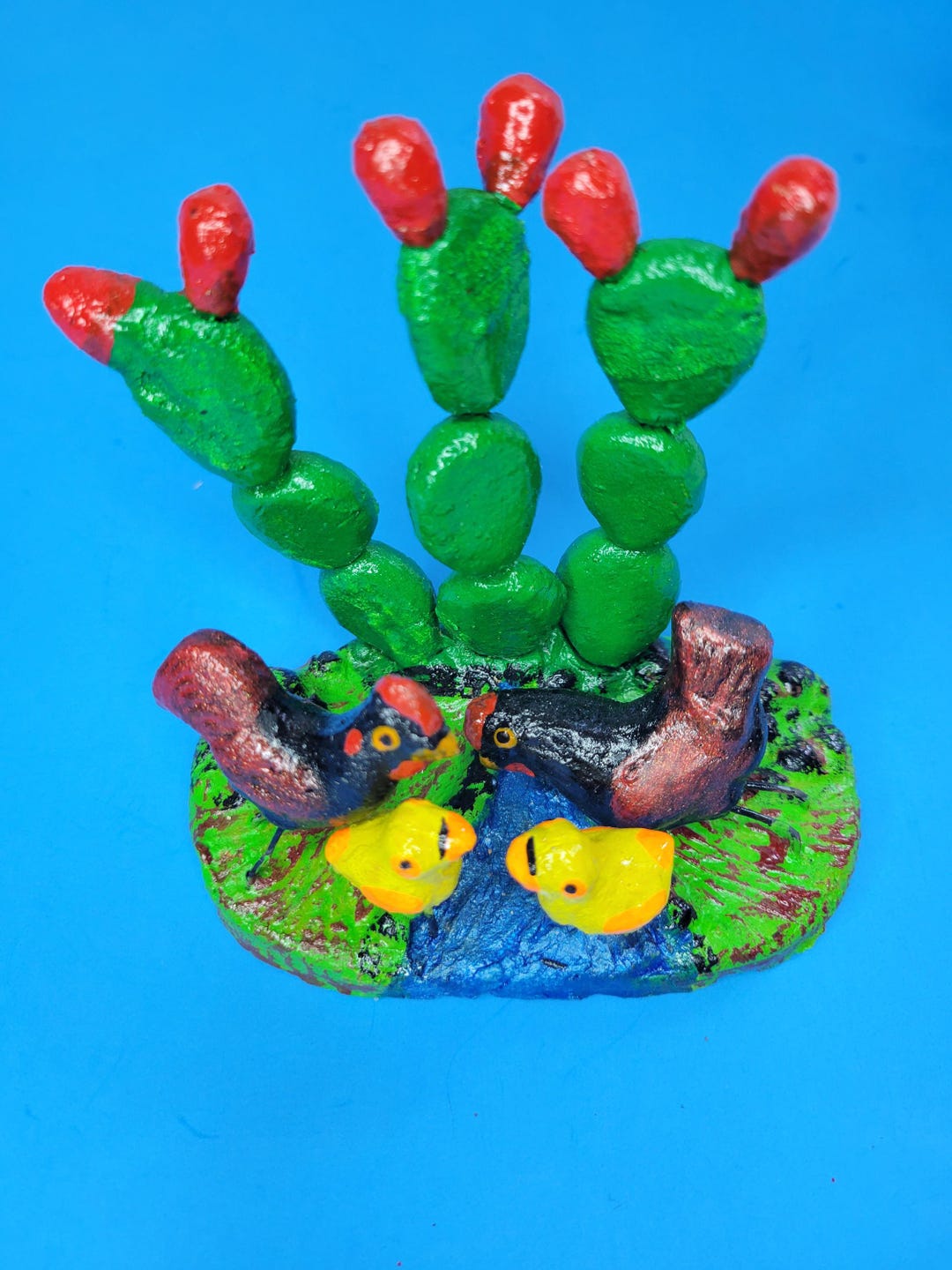 Nopal Con Lago, Nopal De Barro, Artesanias, Mexican Gift, Regalo ...