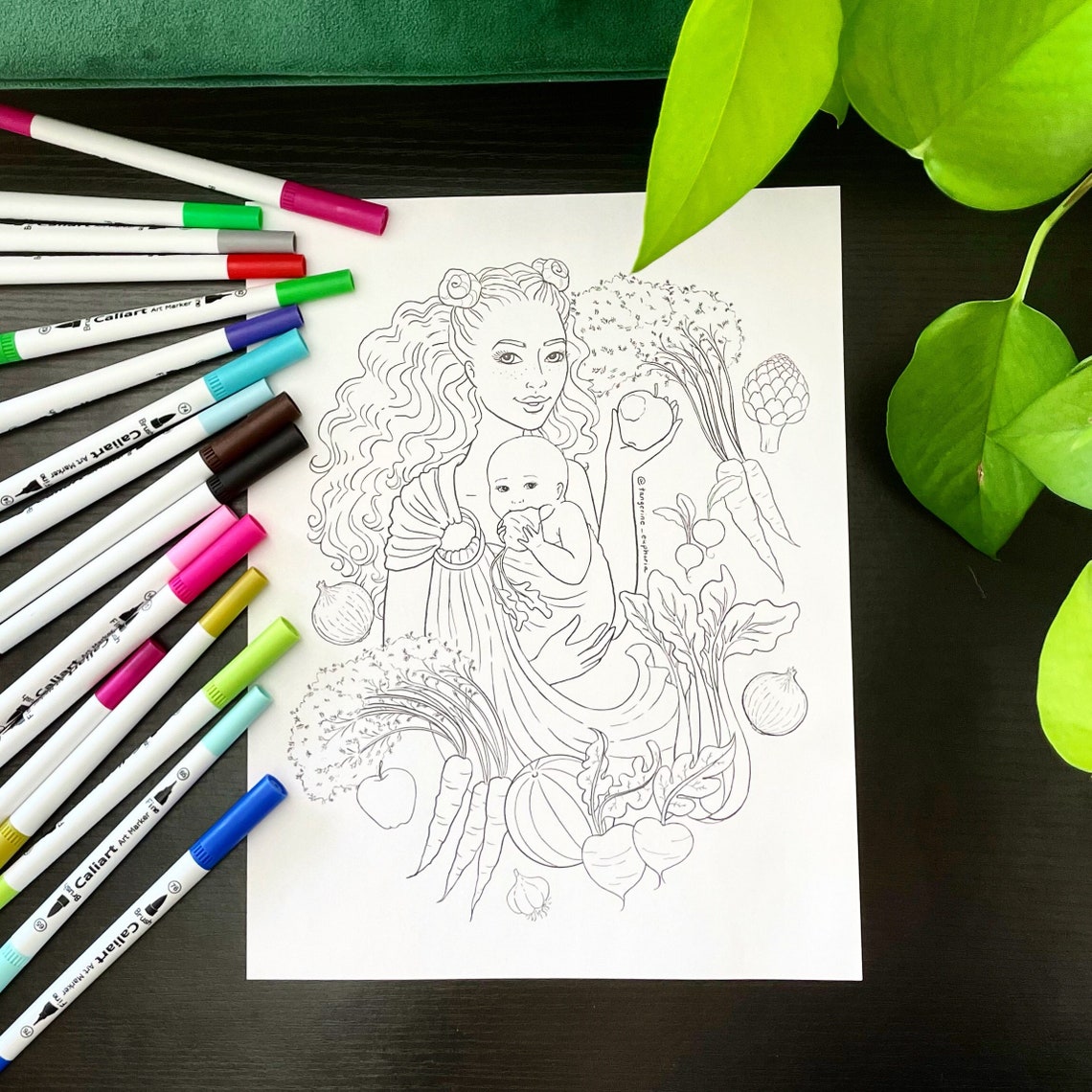 Printable Coloring Page - Coloring Sheet PDF - Veggie Mama - Vegan Mama ...