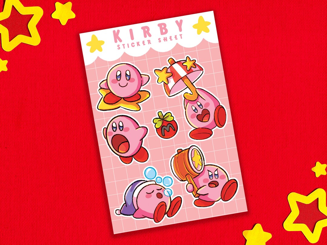 KIRBY 4x6 Sticker Sheet - Etsy