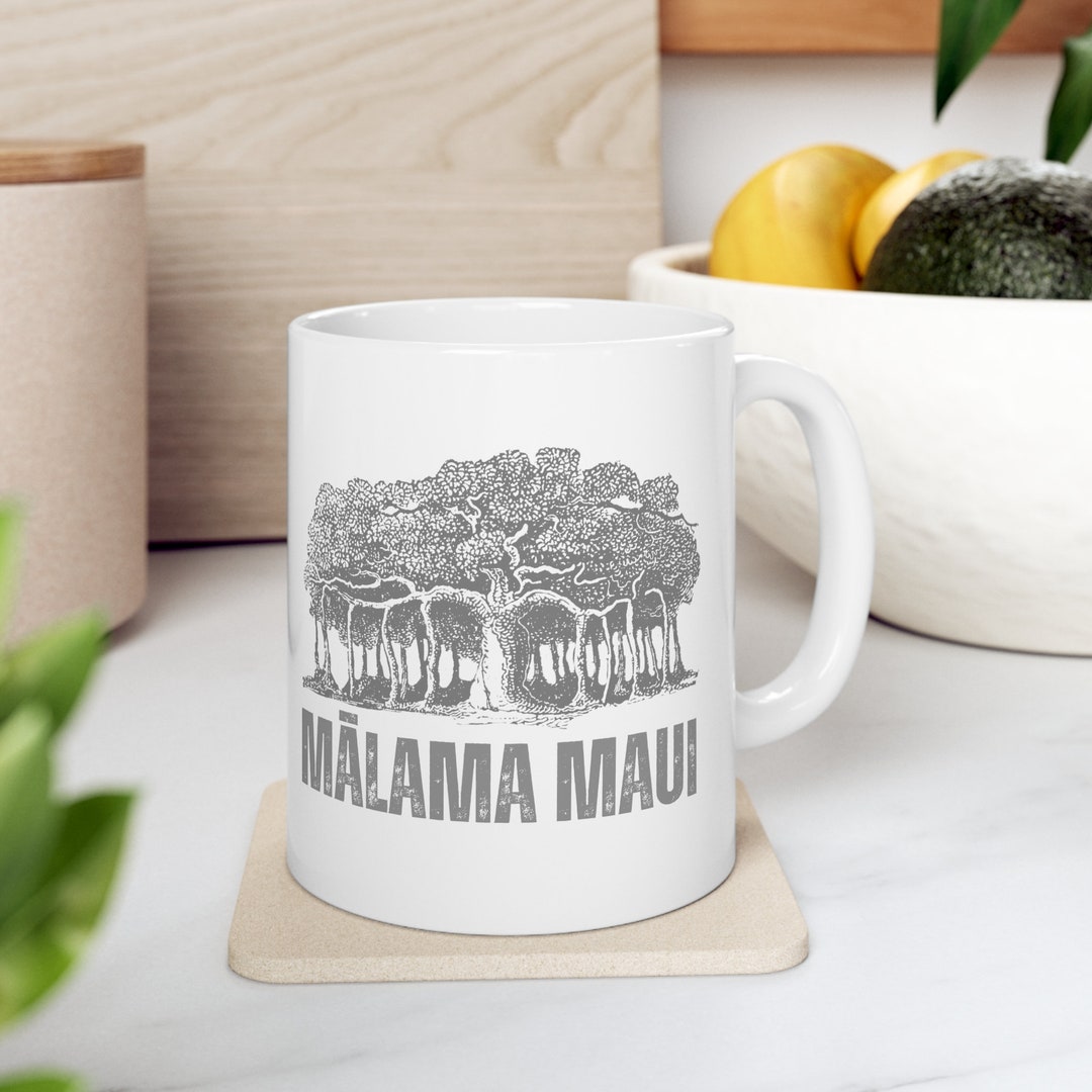 Maui Coffee Cup, Lahaina Banyan Tree Ceramic Mug, Malama Maui ...