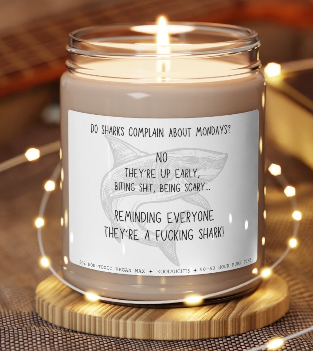 Monday Motivation Gift, Shark Candle, Soy Wax Candle, Inspirational ...