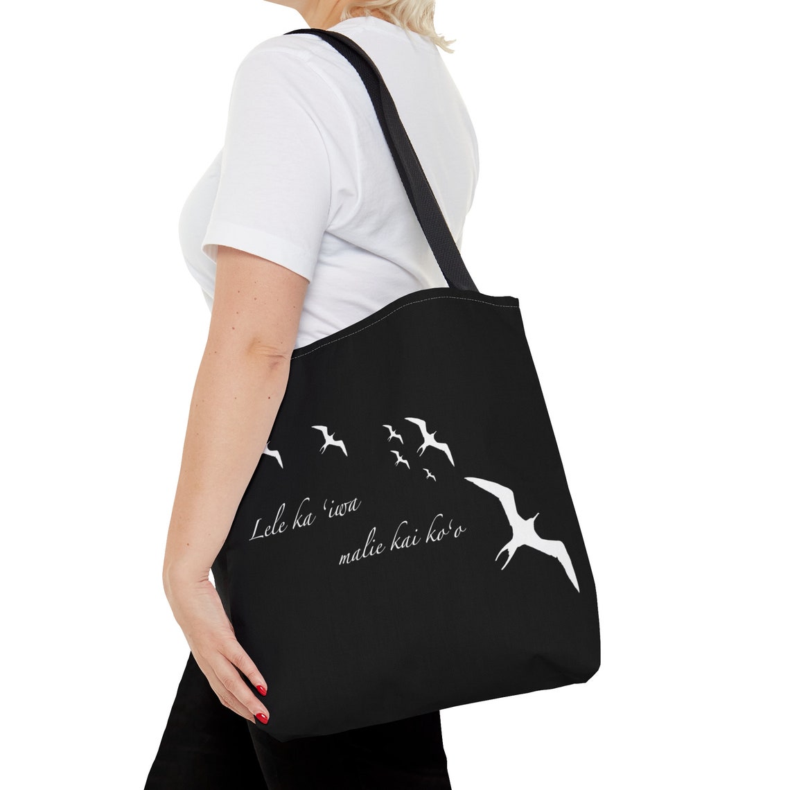 Iwa Bird Tote Bag, Elegant Hawaiian Iwa Bird Canvas Bag - Large Beach ...