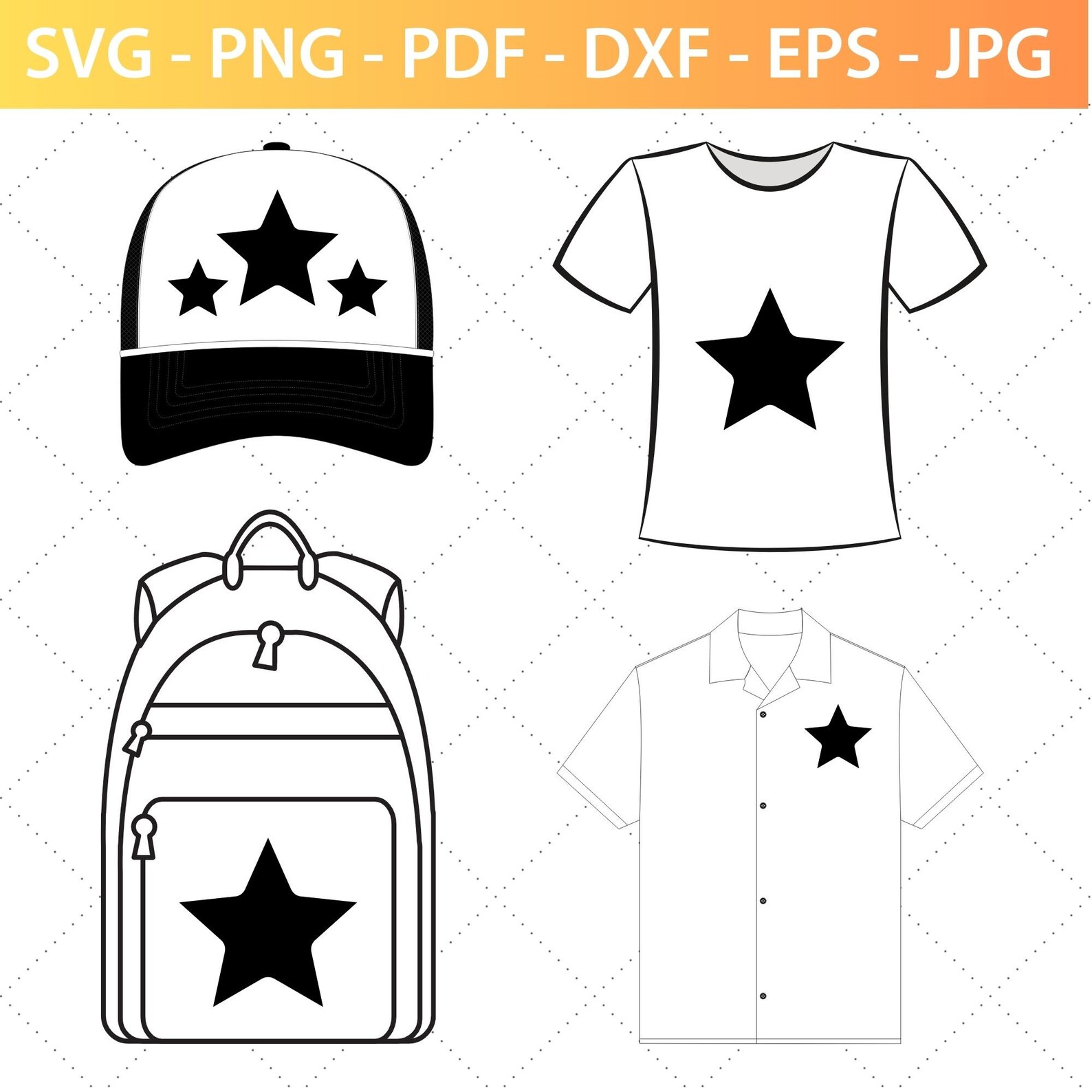 Star SVG PNG PDF Instant Download, Star Png, Svg Files for Cricut, Png ...