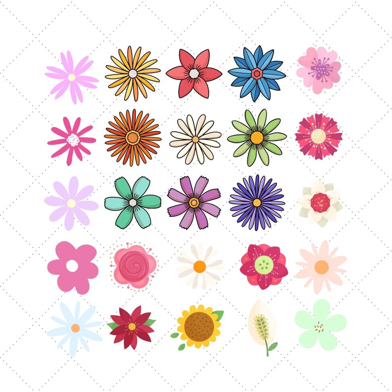 Flower SVG Bundle 100 Pcs PNG PDF Instant Download, Floral Svg, Svg ...