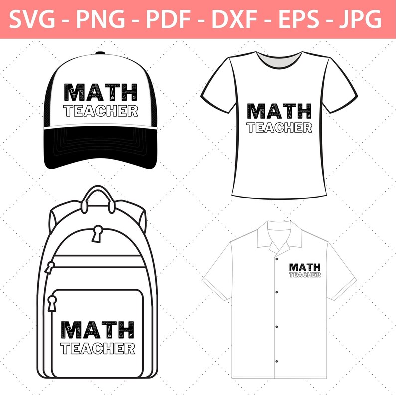 Math Teacher SVG PNG PDF Instant Download Teacher Svg Svg - Etsy
