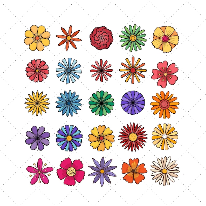 Flower SVG Bundle 100 Pcs PNG PDF Instant Download, Floral Svg, Svg ...