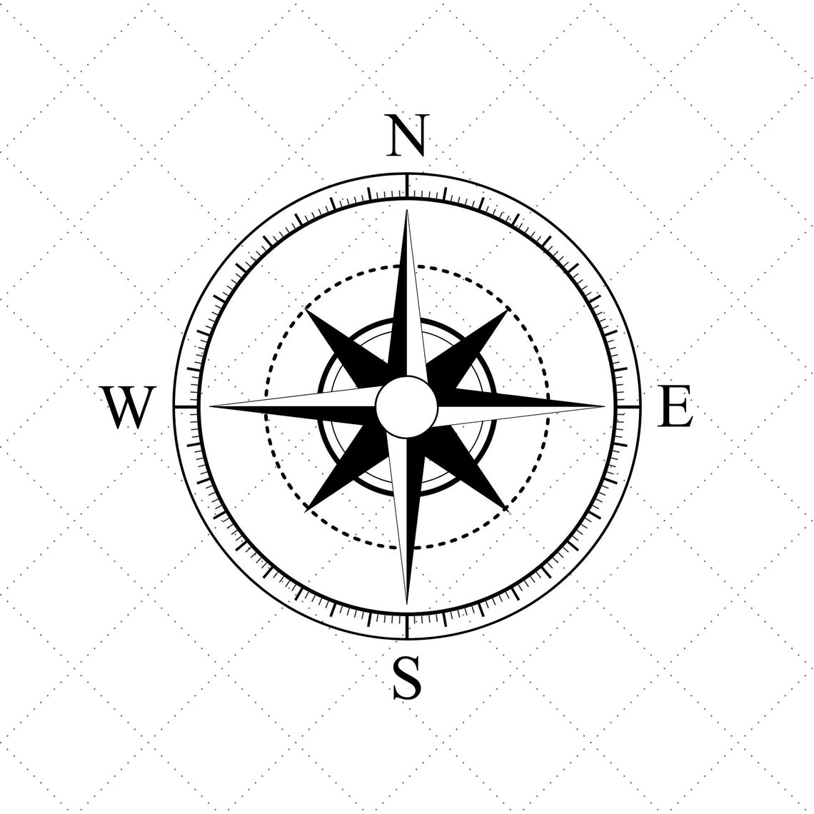 Compass SVG PNG PDF Instant Download, Compass Rose Svg, Svg Files for ...