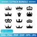 Crown SVG Bundle 12 Pieces PNG PDF Instant Download, Princess Crown Svg ...